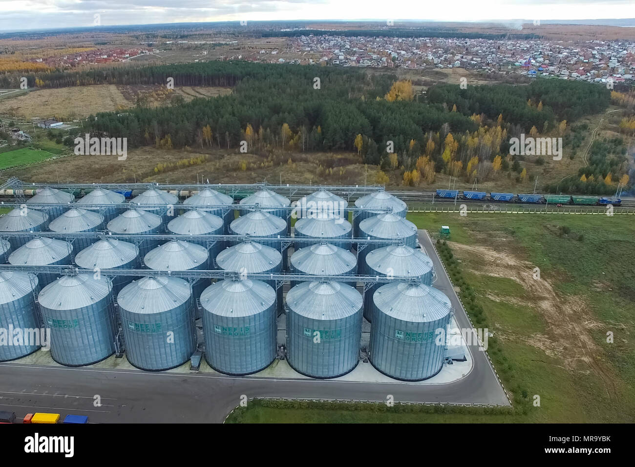 Fat plant. Factory for processing fat and oil. Food industrial ...