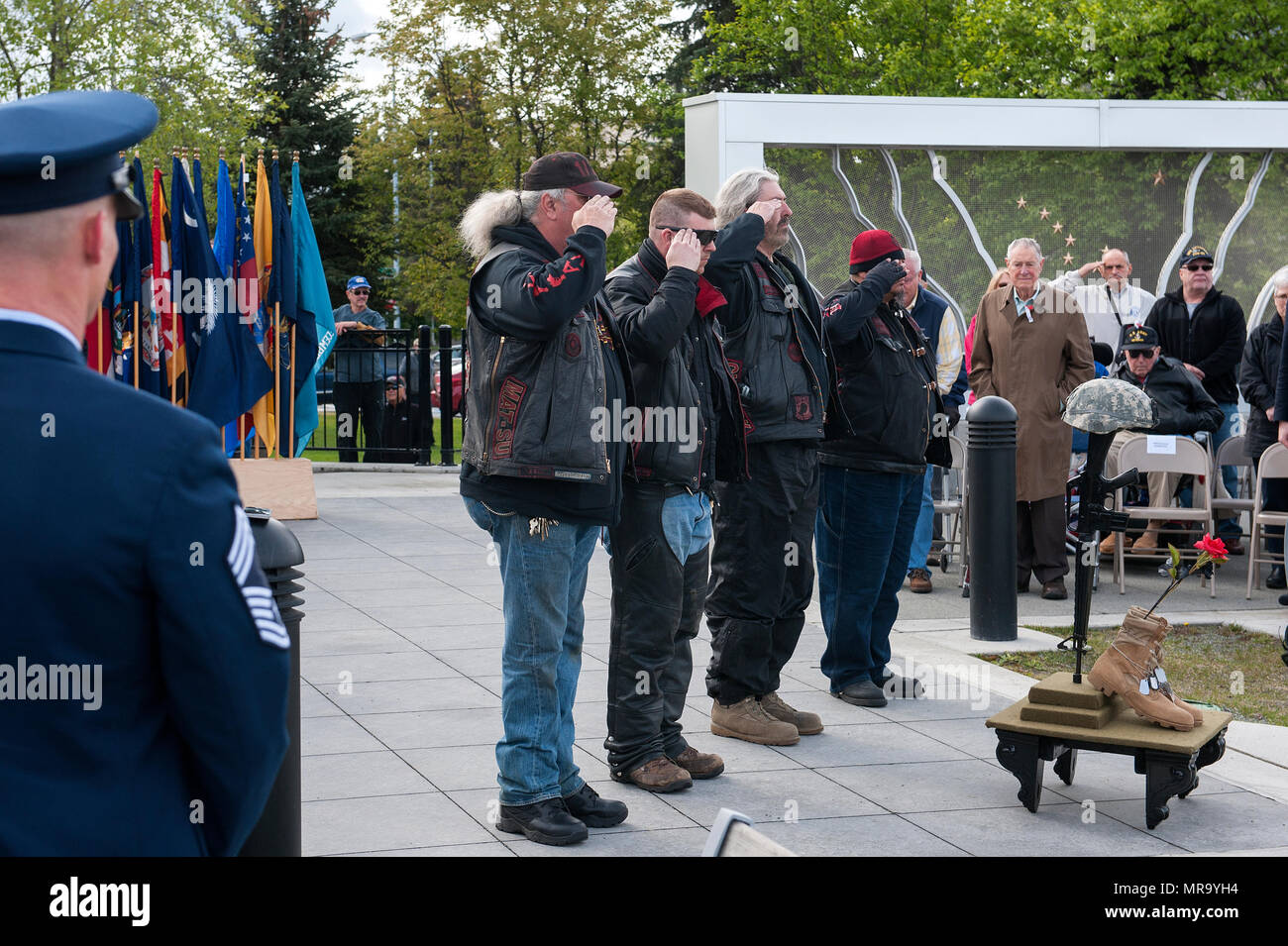 The Alaska Veterans Motorcycle Club conducted a Fallen Warrior Ceremony ...
