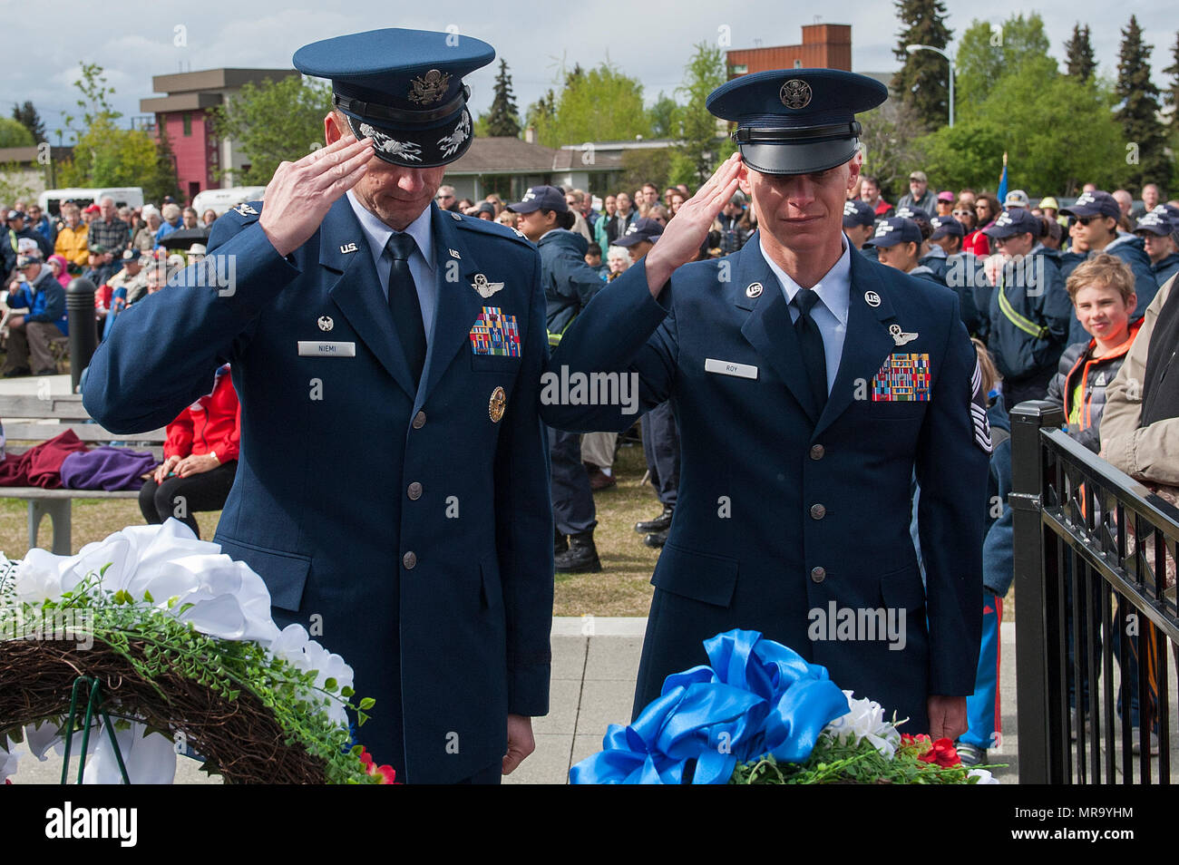 U.S. Air Force Col. Christopher Neimi, commander 3rd Wing with Chief ...