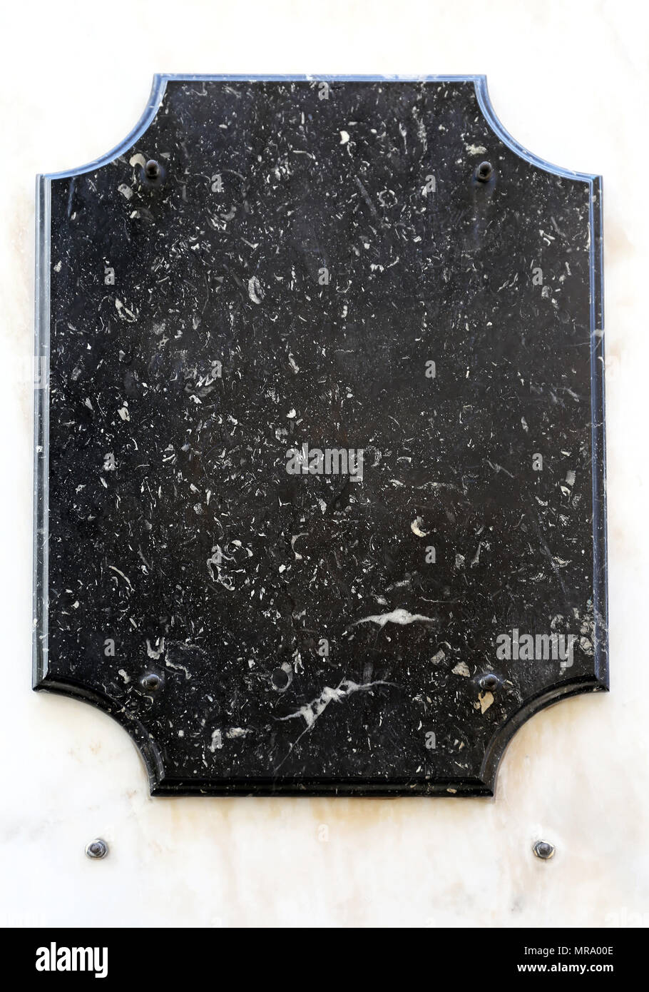 Empty Commemorative Plaque in Black Marble Stone Stock Photo - Alamy