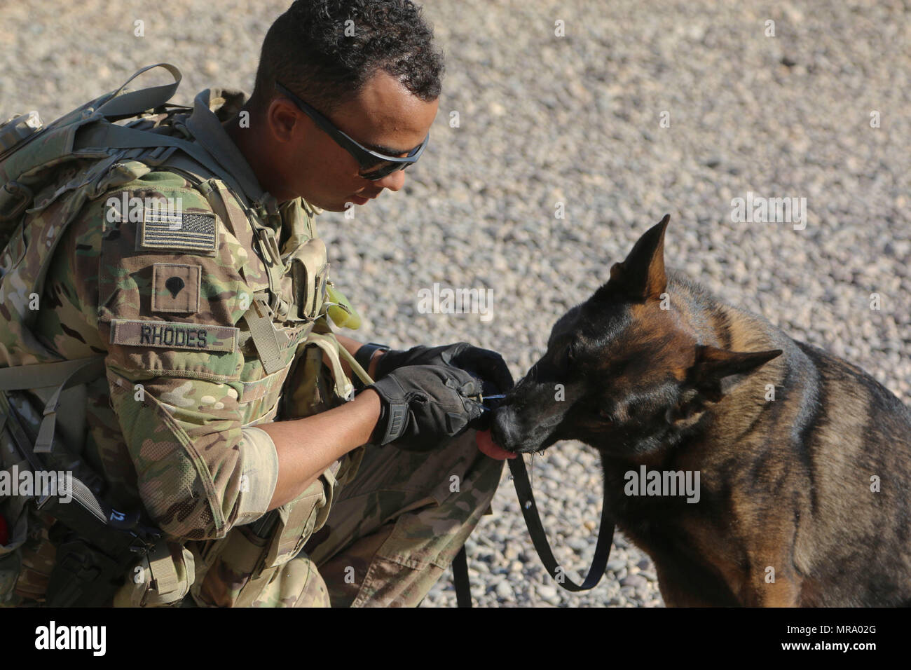 U.S. Army Spc. Dominic Rhodes, deployed in support of Combined Joint ...