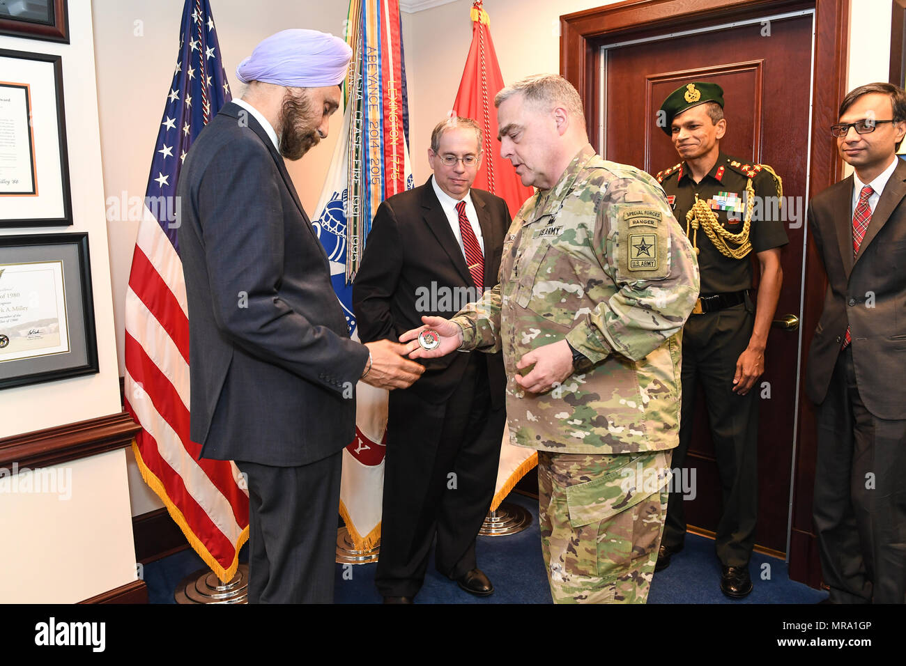 U.S. Army Chief of Staff Gen. Mark A. Milley hosts Indian Ambassador ...