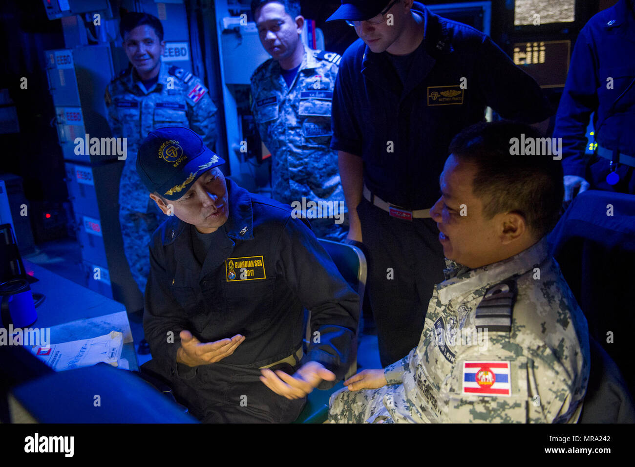 170527-N-ZW825-208 ANDAMAN SEA (May 27, 2017) Capt. H.B. Le, left ...