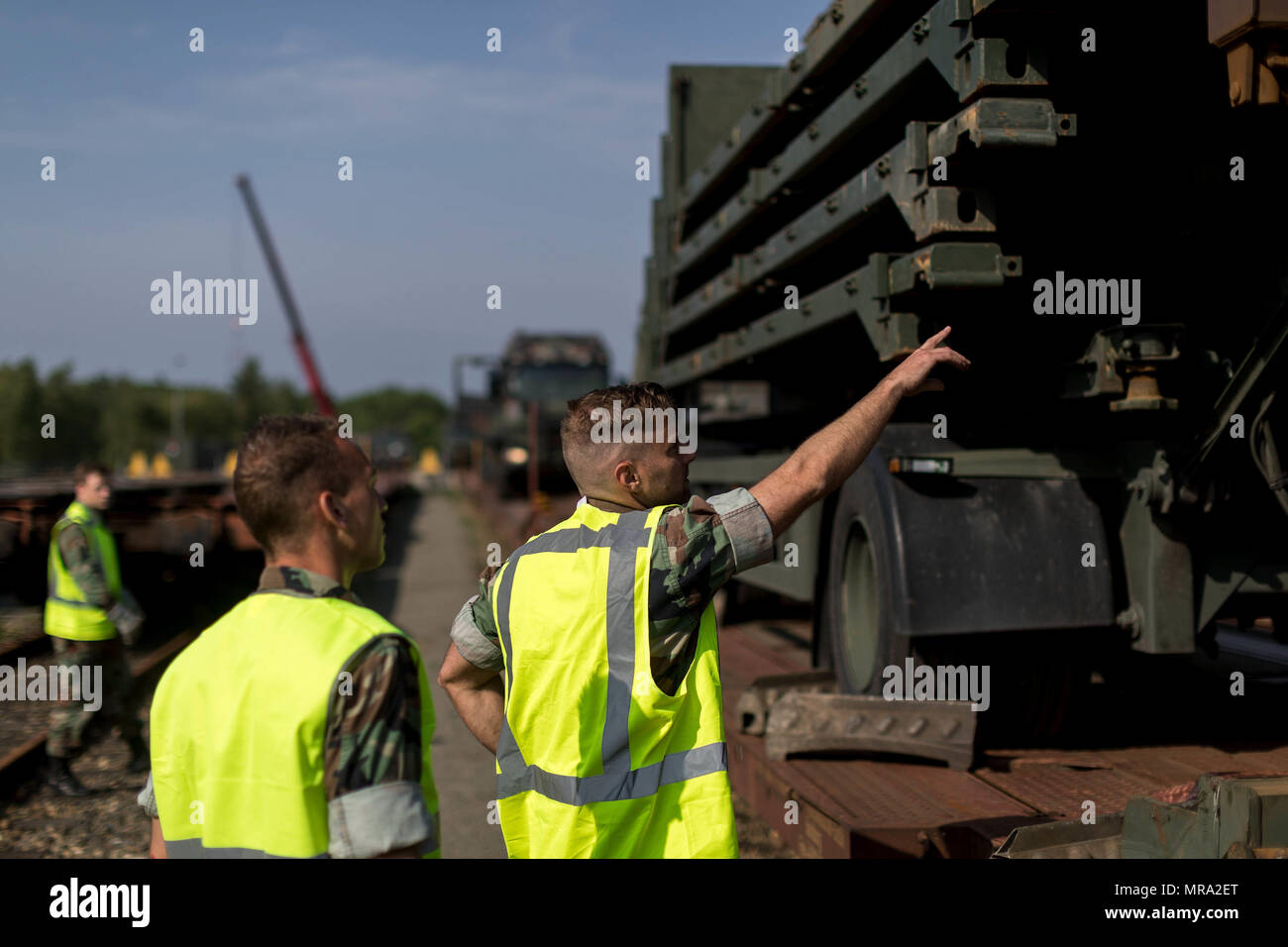 Dutch Marines in cooperation of MOVECON units load their equipment on ...