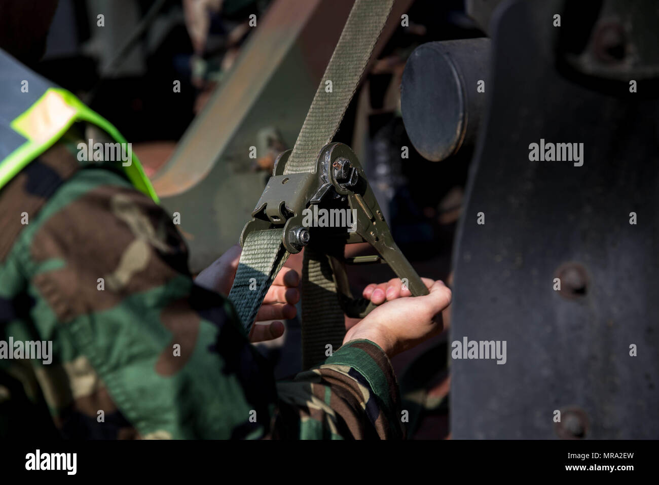 Dutch Marines in cooperation of MOVECON units load their equipment on ...