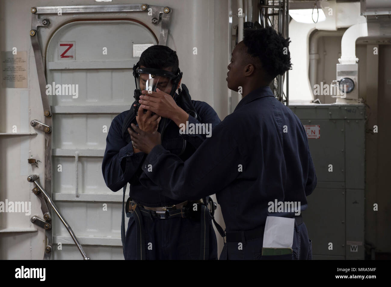 170530-N-ZE250-009 MEDITERRANEAN SEA (May 30, 2017) - Damage Controlman ...