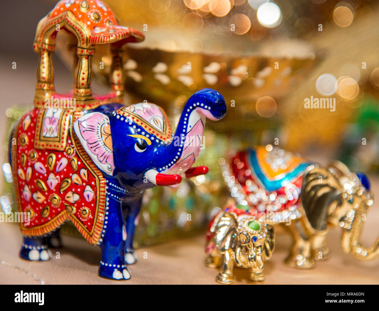 Indian decorations sit on a table during the Asian American and Pacific ...