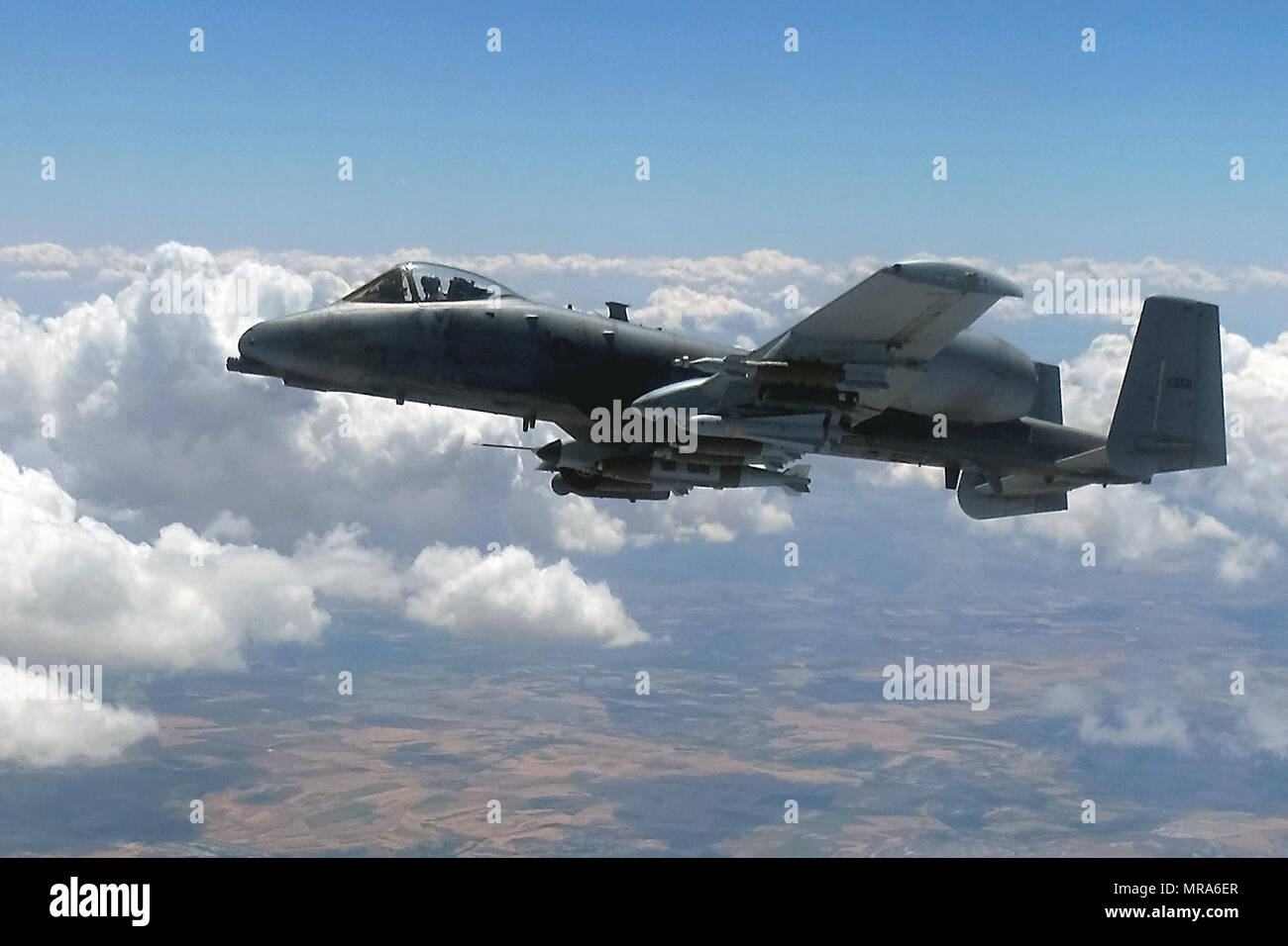 A U.S. Air Force A-10 Thunderbolt II flies over an undisclosed location ...