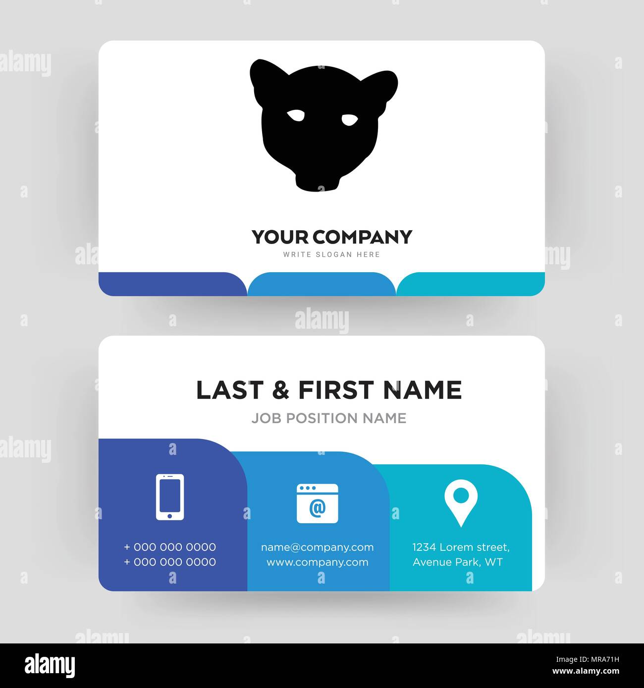 jaguar face, business card design template, Visiting for your company ...