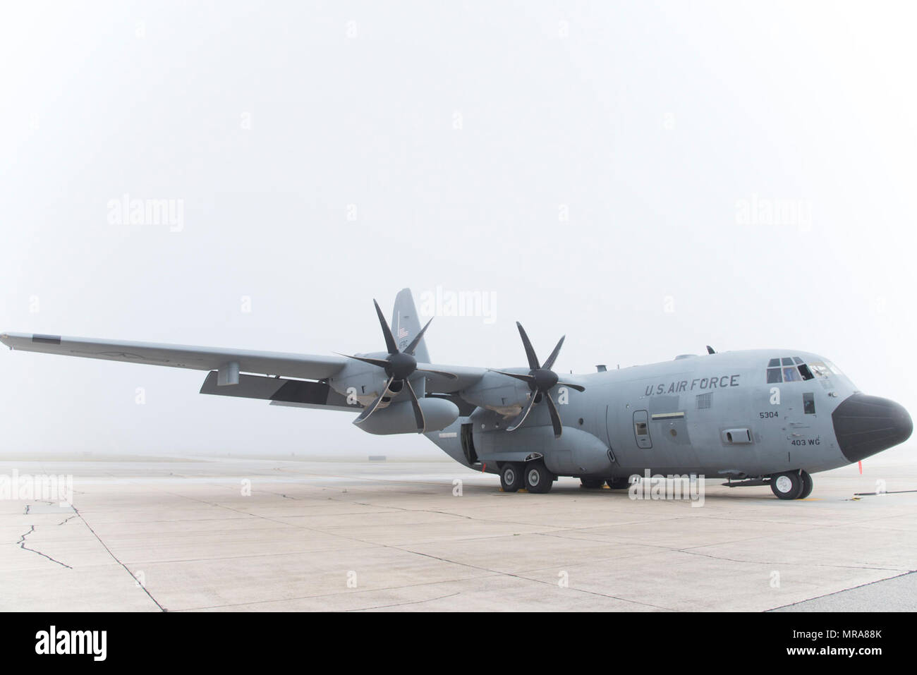 A WC-130J Super Hercules aircraft with the 53rd Weather Reconnaissance ...