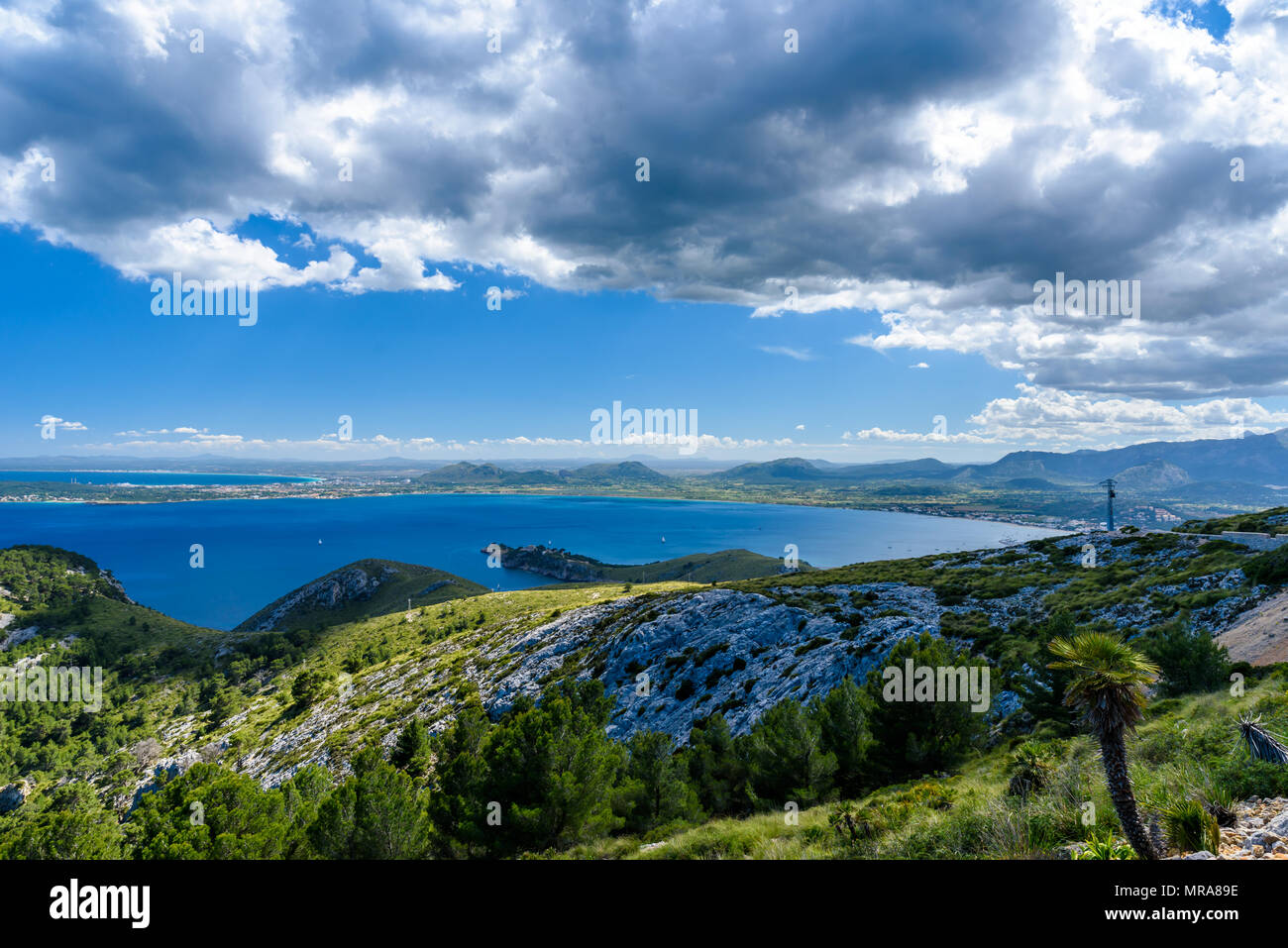 Beautiful coast of Pollenca and Alcudia, Mallorca - Spain Stock Photo ...