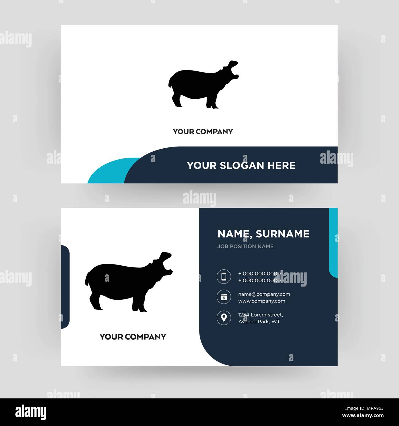 hippo, business card design template, Visiting for your company, Modern ...