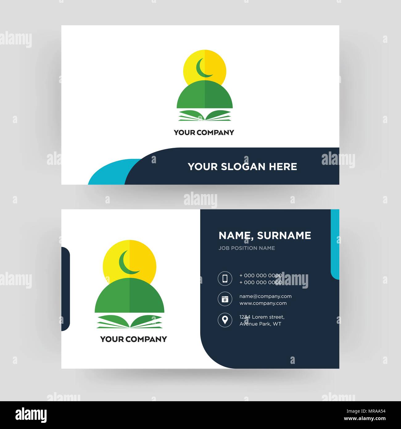 quran, business card design template, Visiting for your company, Modern ...