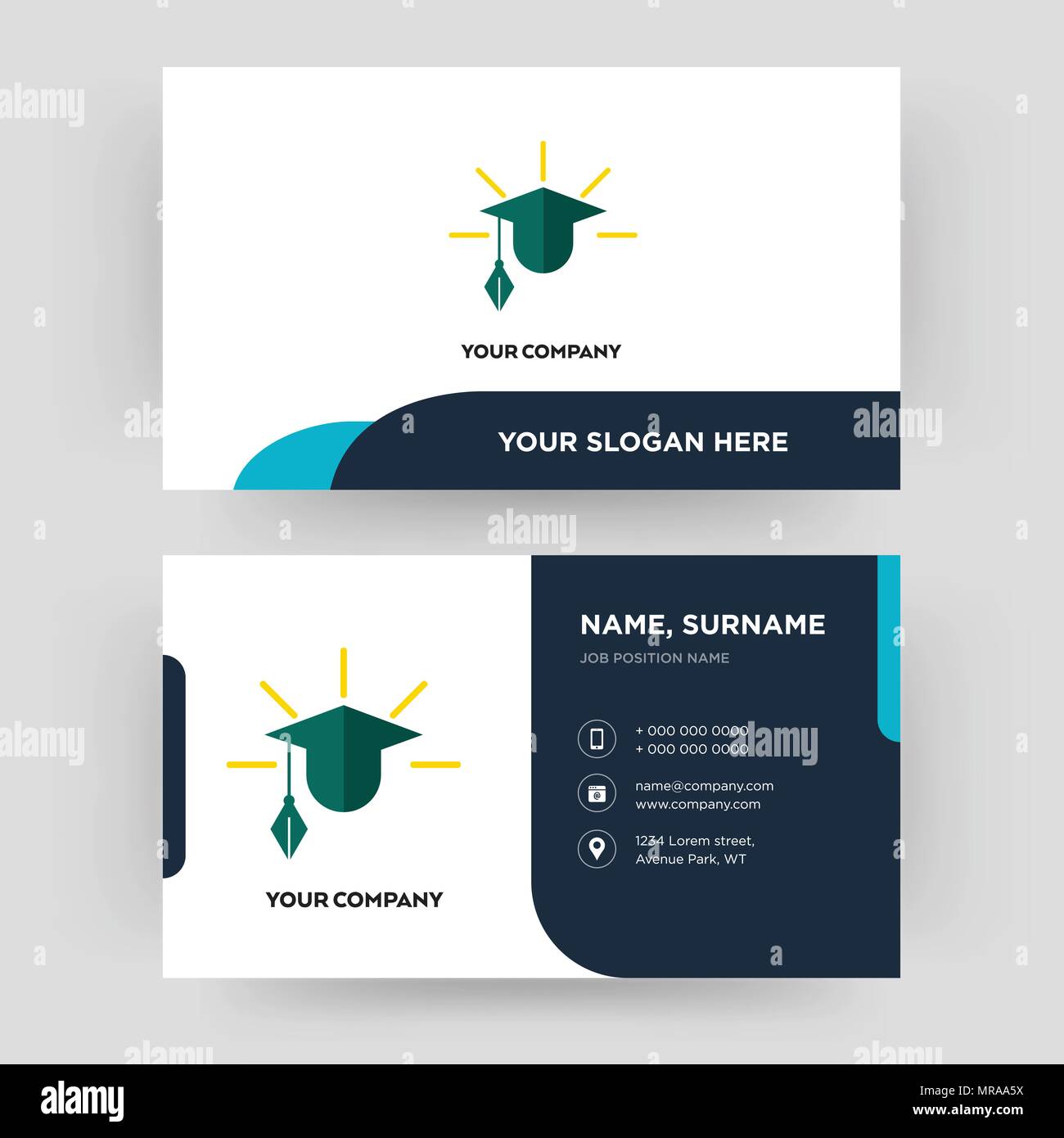 education, business card design template, Visiting for your company ...