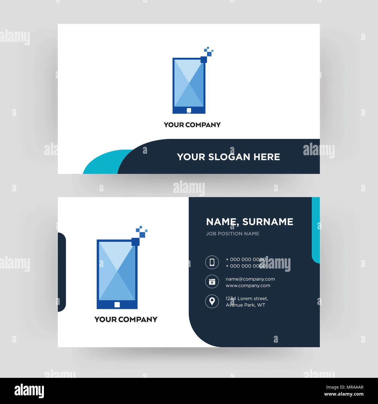 phone, business card design template, Visiting for your company, Modern ...