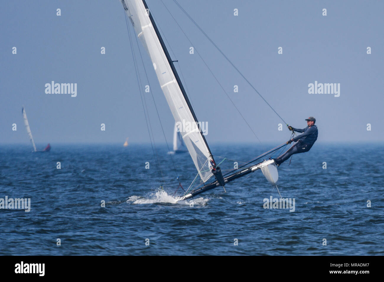 Thorpe Bay Yacht Club regatta in the Thames Estuary off Thorpe Bay and ...