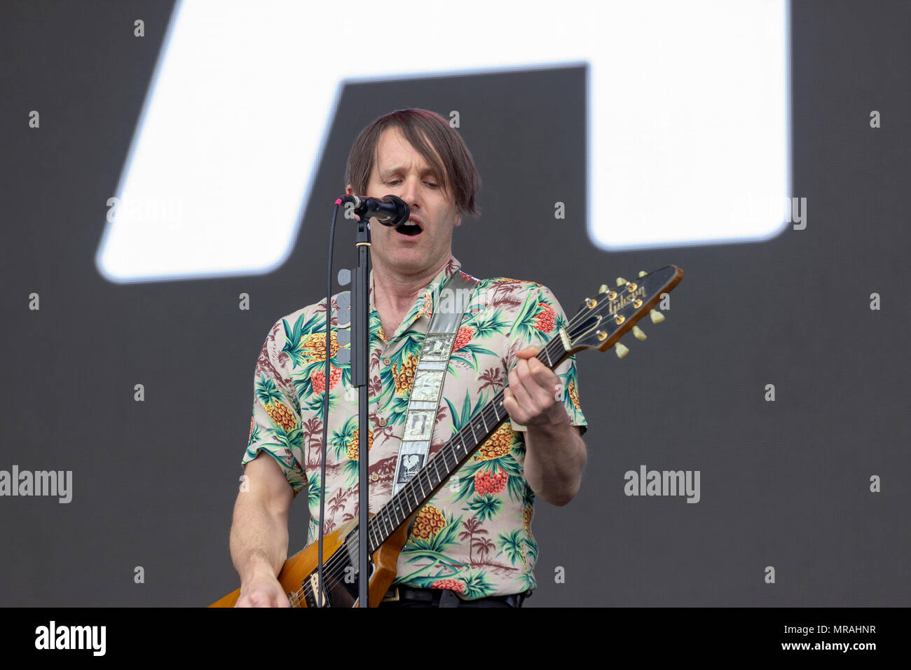 Belfast, UK, 26 May 2018. Ash is a Northern Irish alternative rock band ...