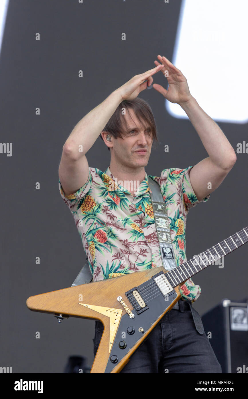 Belfast, UK, 26 May 2018. Ash is a Northern Irish alternative rock band ...