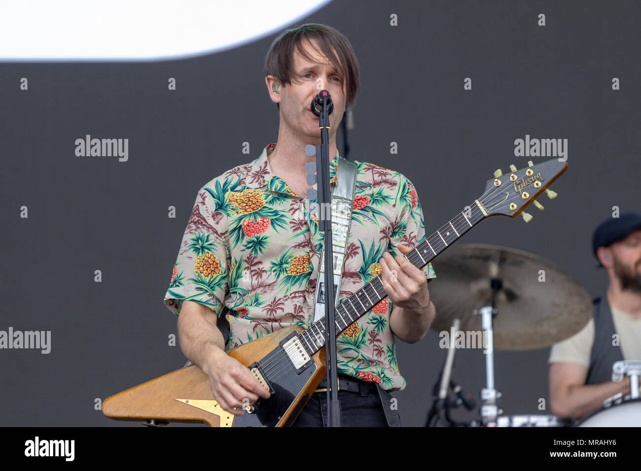 Belfast, UK, 26 May 2018. Ash is a Northern Irish alternative rock band ...