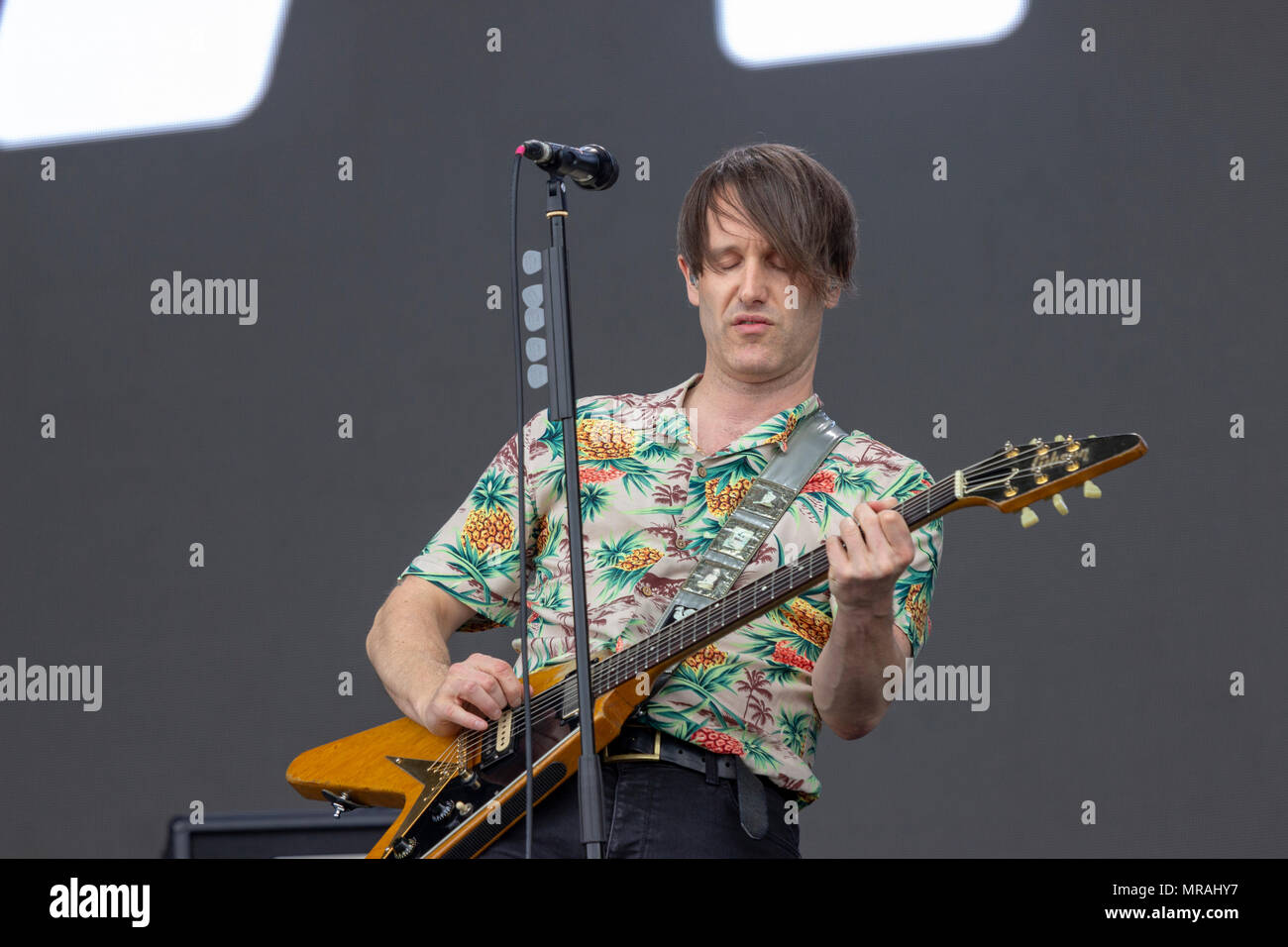 Belfast, UK, 26 May 2018. Ash is a Northern Irish alternative rock band ...