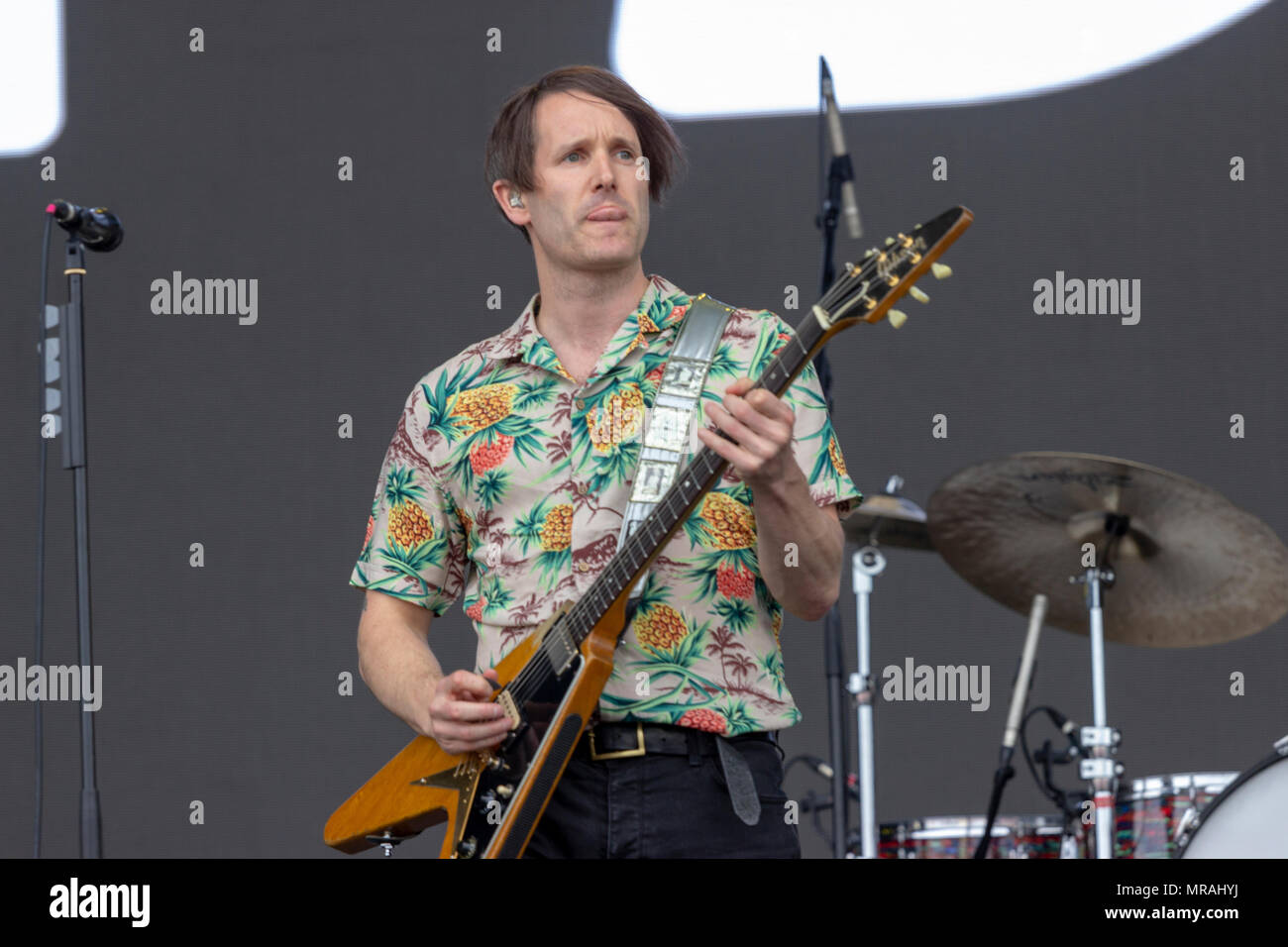 Belfast, UK, 26 May 2018. Ash is a Northern Irish alternative rock band ...