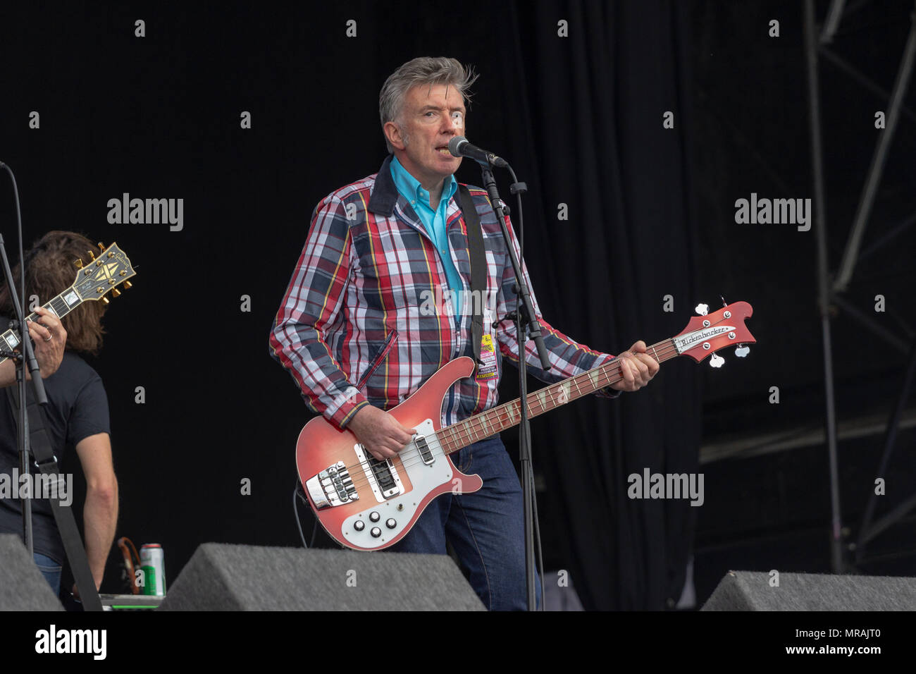 Belfast, UK, 26 May 2018. Mickey Bradley from The Undertones joined Ash ...