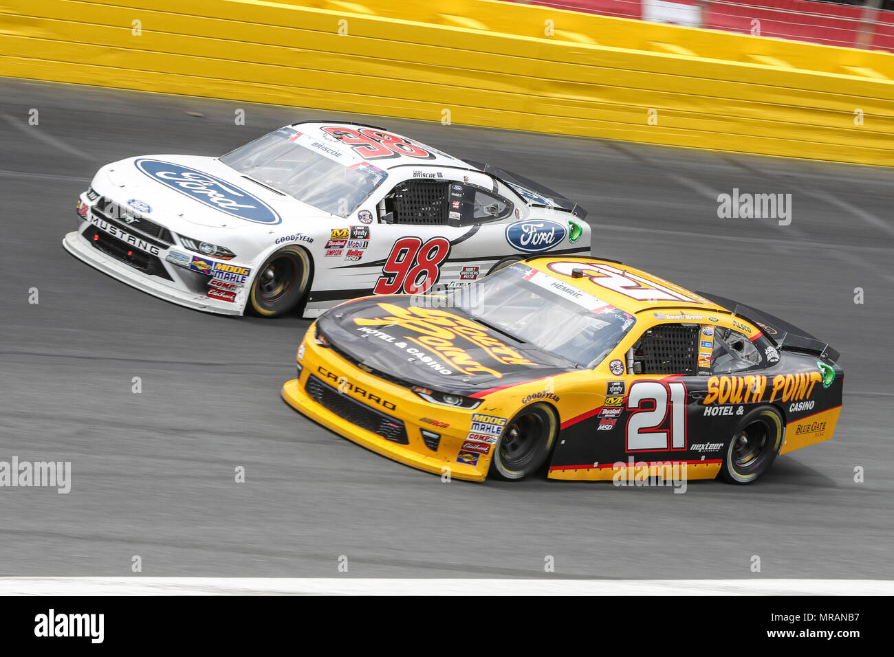 May 26, 2018: NASCAR Xfinity Series drivers Daniel Hemric (21) and ...
