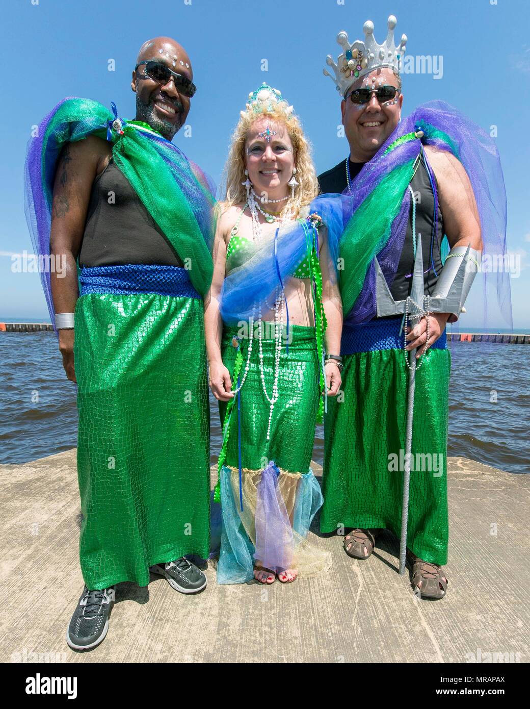 South Haven, Michigan, USA. 26th May, 2018. People gather on the South ...