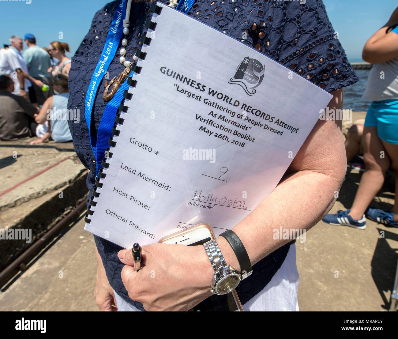 South Haven, Michigan, USA. 26th May, 2018. People gather on the South ...