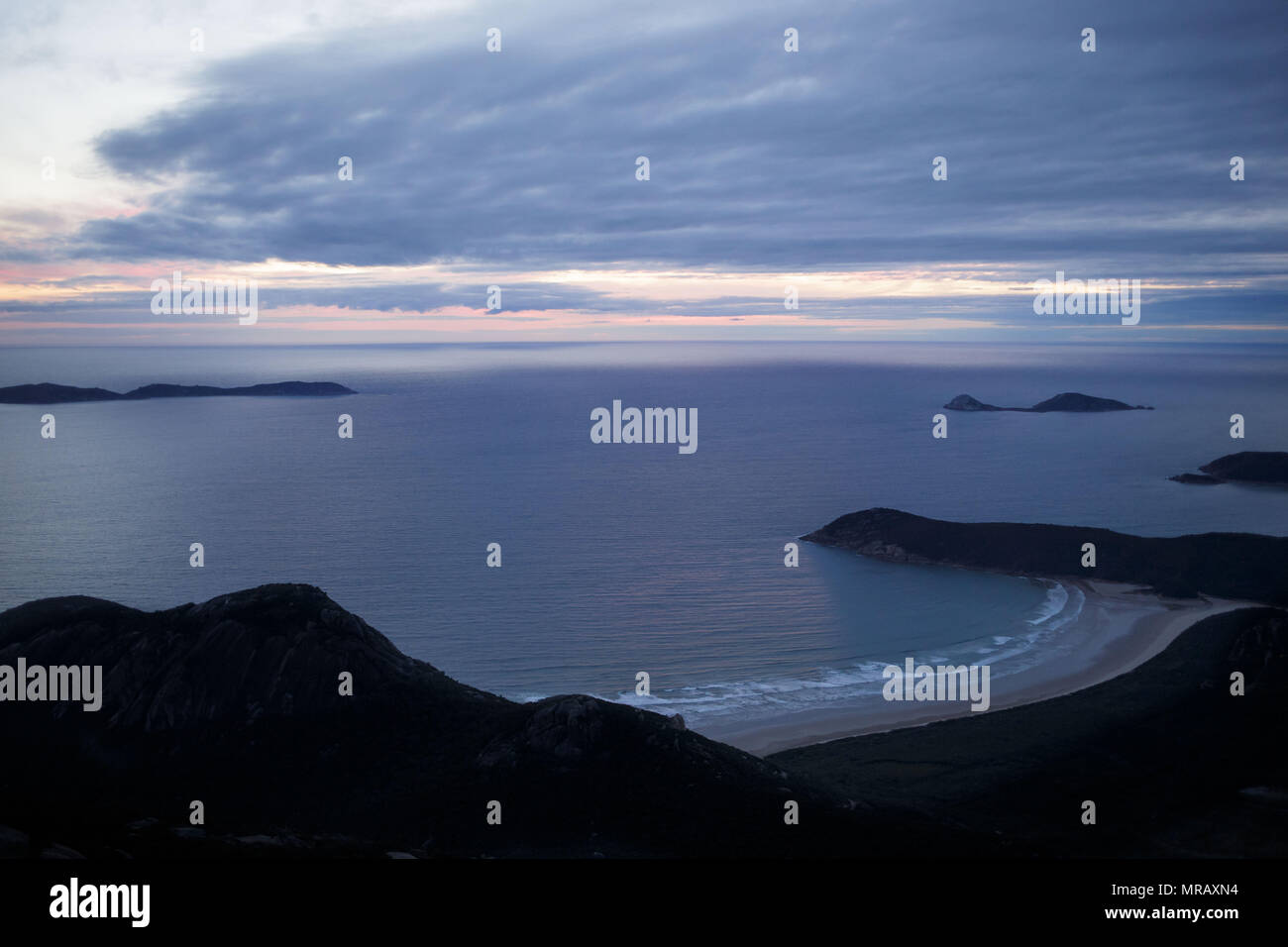 Sunset over Squeaky Beach in Wilson's Prom, Australia Stock Photo - Alamy