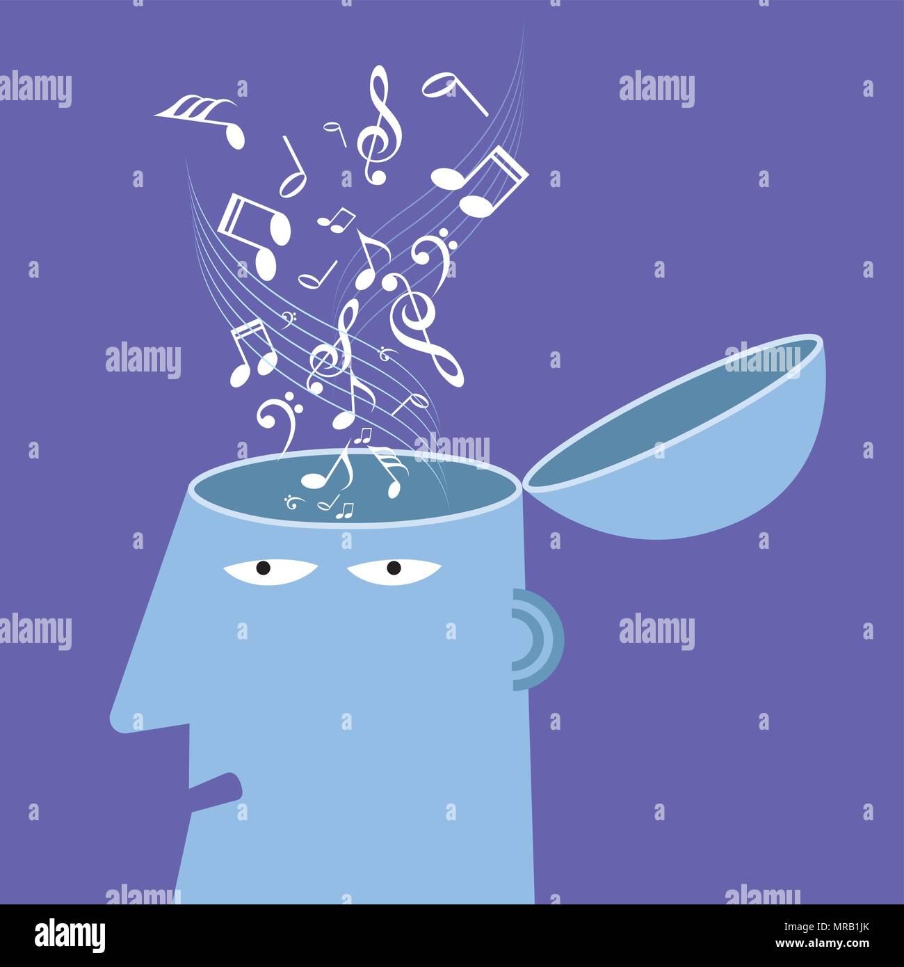 Musical note brain Stock Vector Images - Alamy