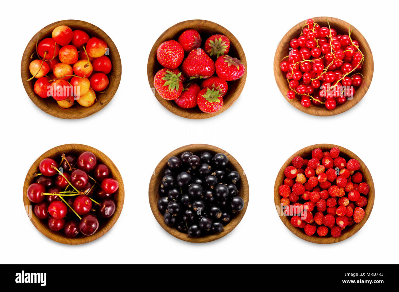 Set various berries. Strawberries, currant, cherry. Collage of ...