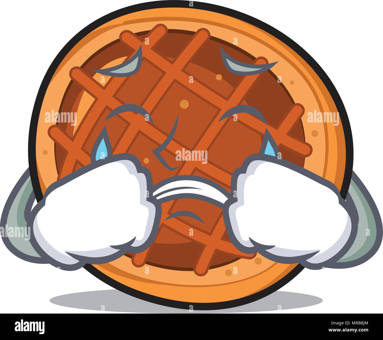 Crying baket pie mascot cartoon vector illustration Stock Vector Image ...