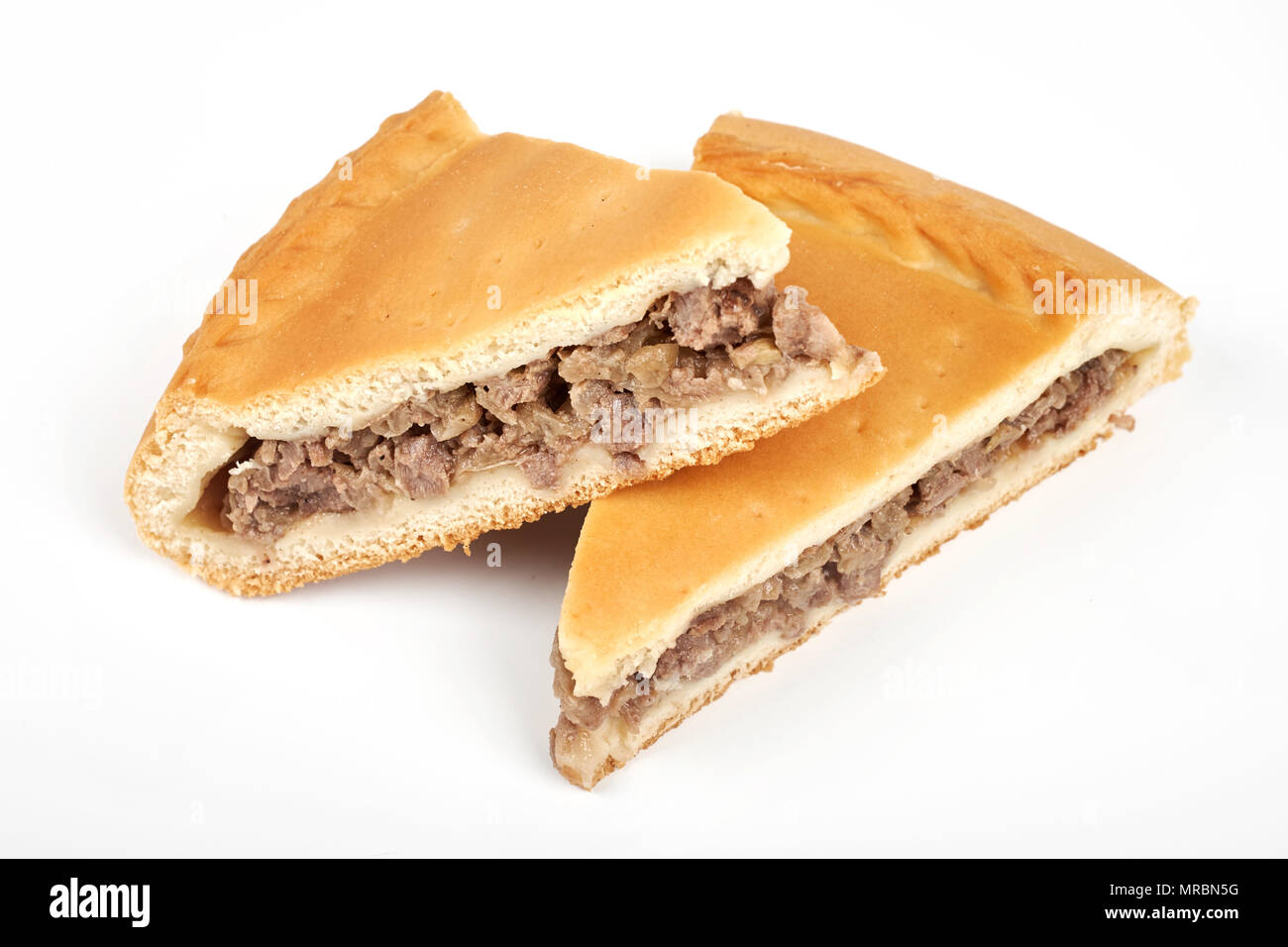 fresh meat pie , isolated on white background Stock Photo - Alamy