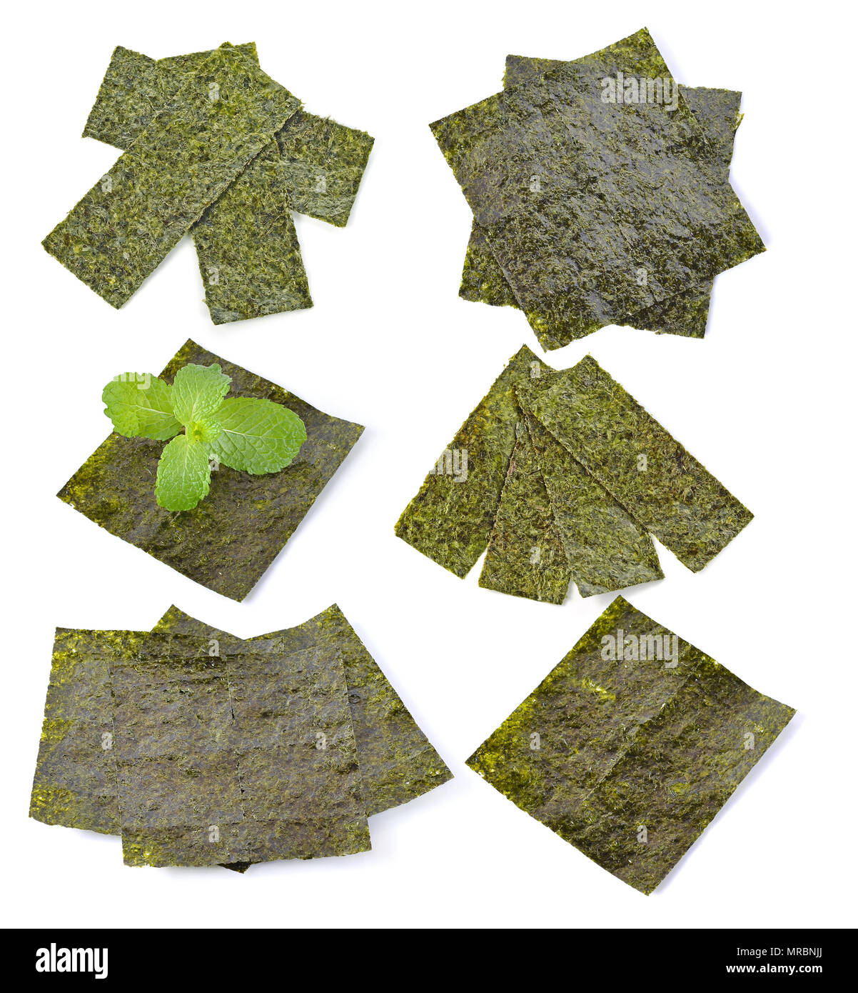 Sheet of dried seaweed, Crispy seaweed isolated on white background ...