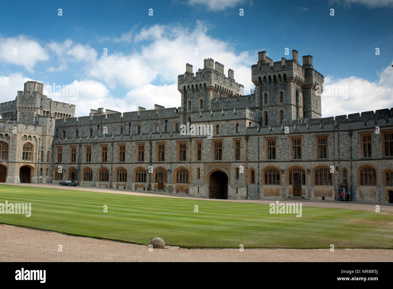 Courtyard of the upper ward in Windsor castle, residence of the british ...