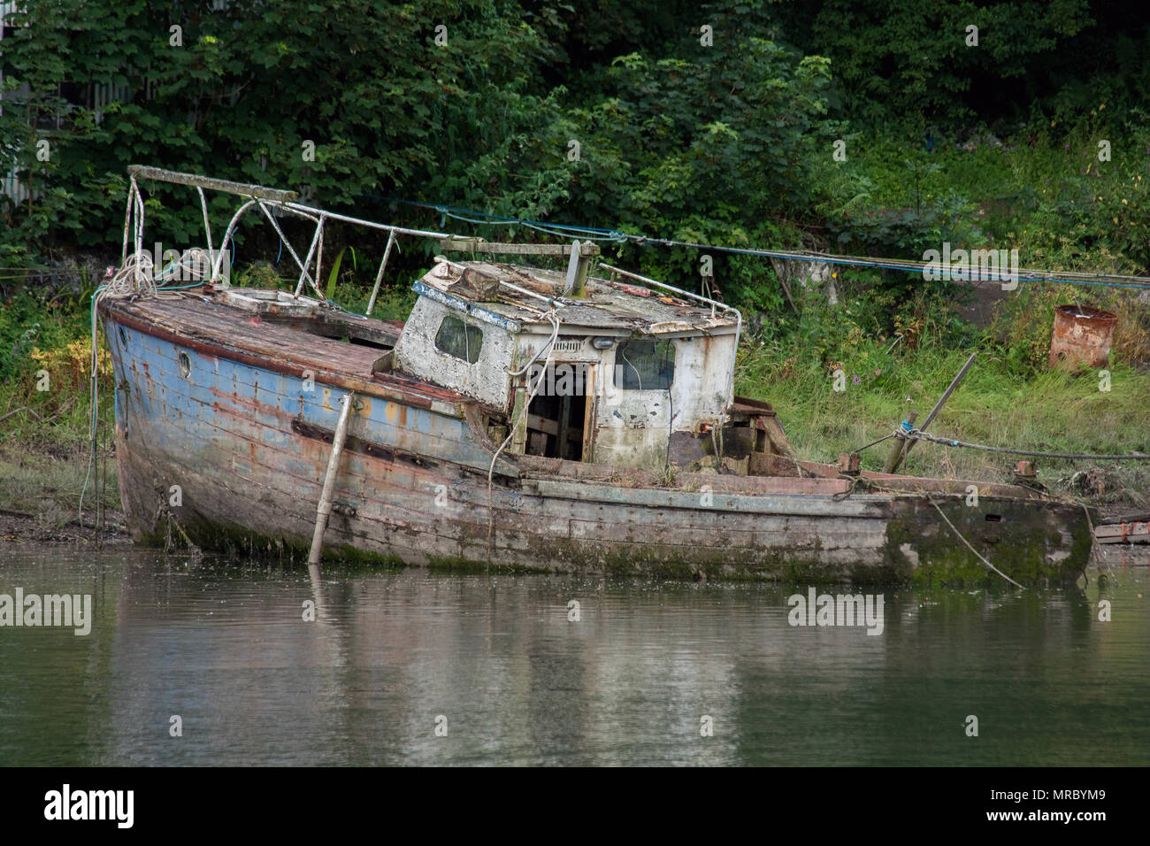 Abandoned boat north wales hi-res stock photography and images - Alamy