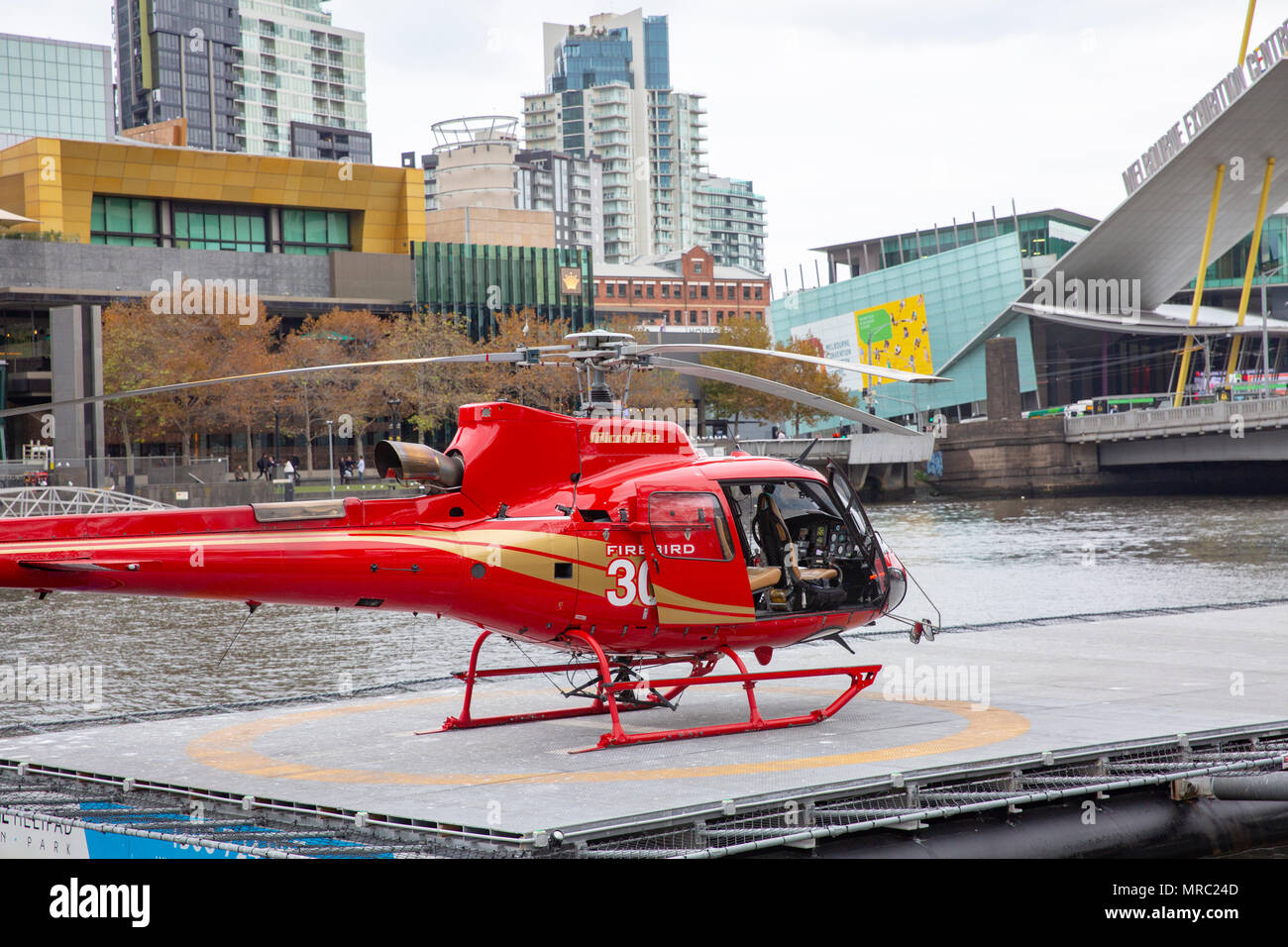 Melbourne helipad and helicopter flights over the city,Victoria ...