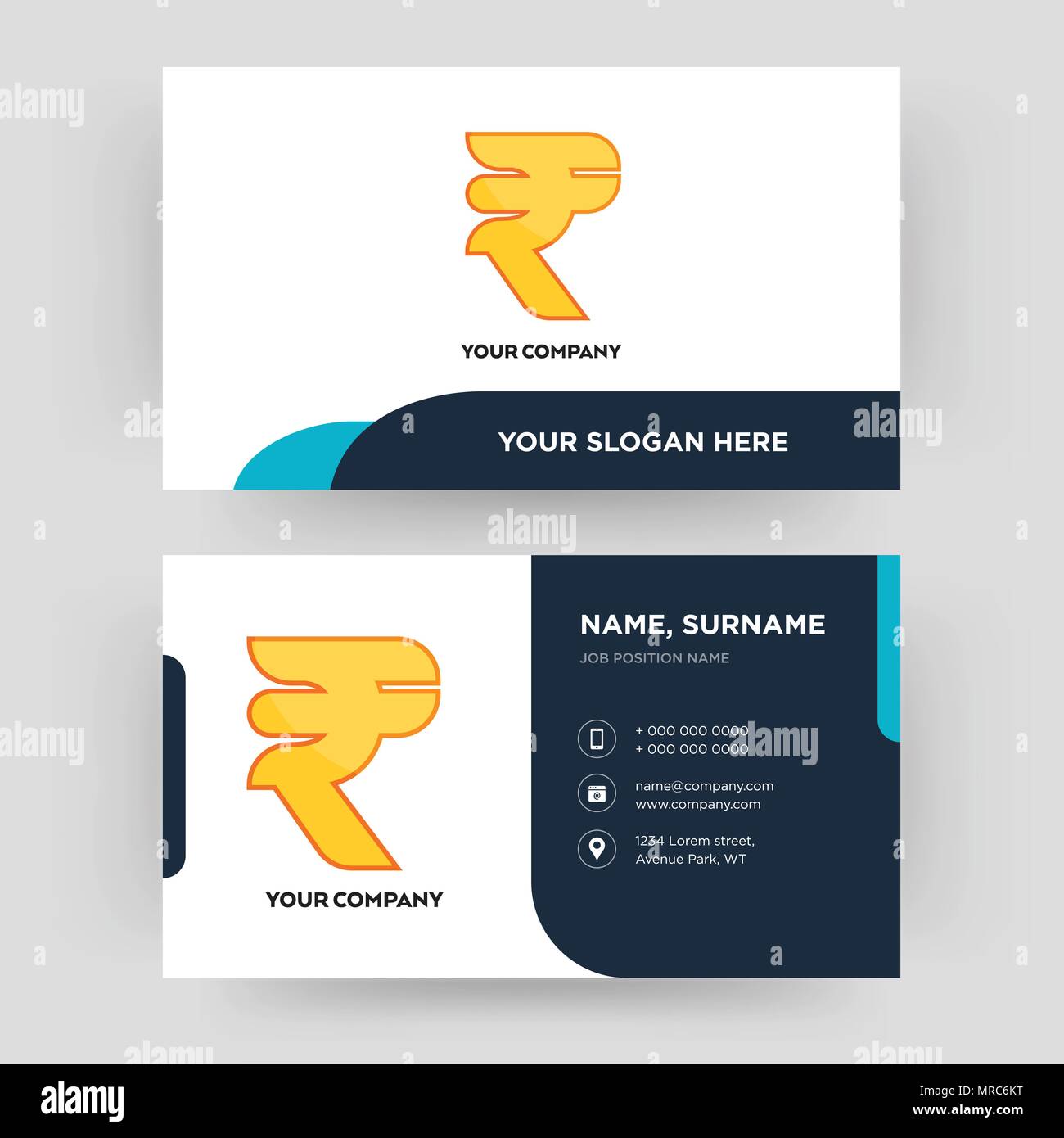 rupees, business card design template, Visiting for your company ...