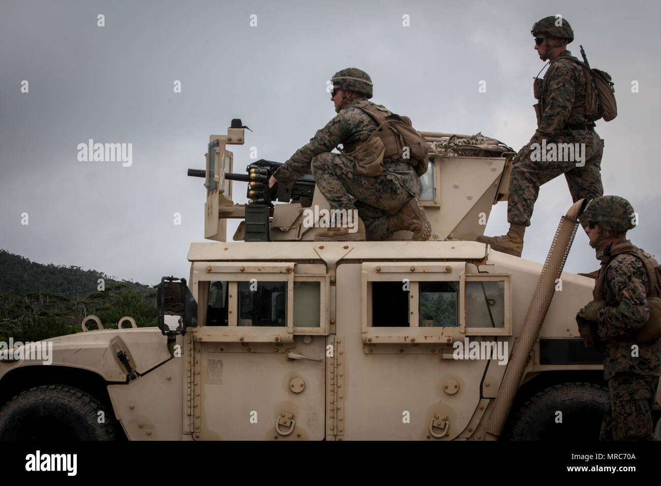 Marines with Weapons Company, Battalion Landing Team, 3rd Battalion ...