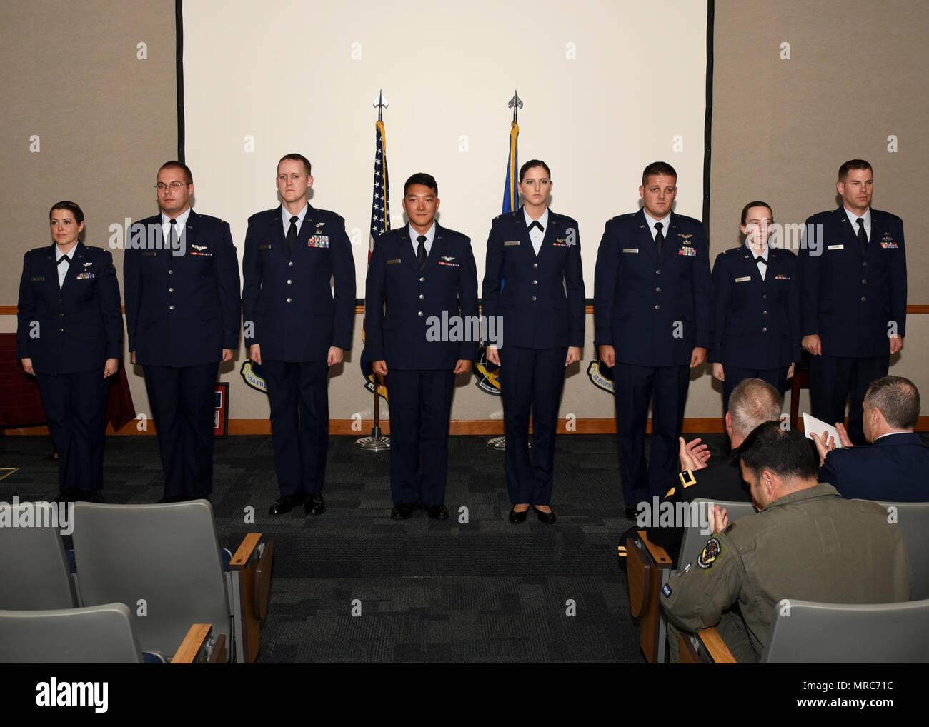 U.S. Air Force 2nd Lt. (left to right) Sarrah Williams, Ryan Wahl ...