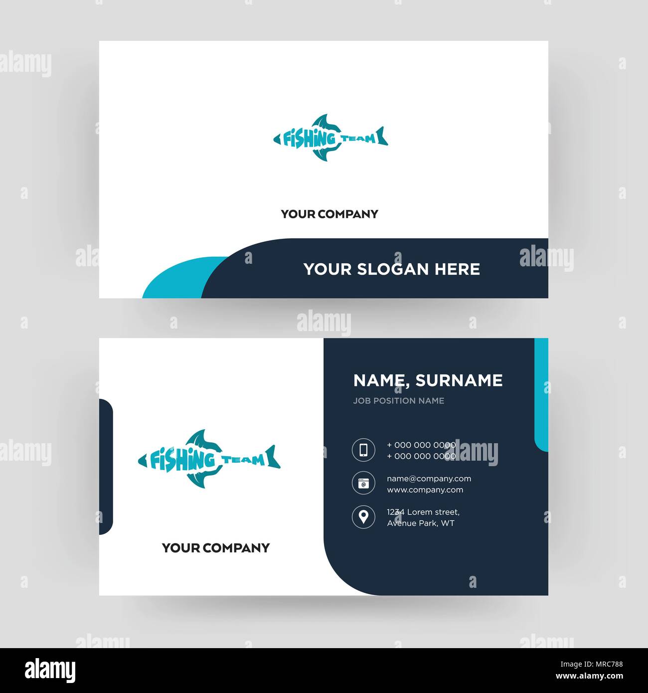 fishing team, business card design template, Visiting for your company ...