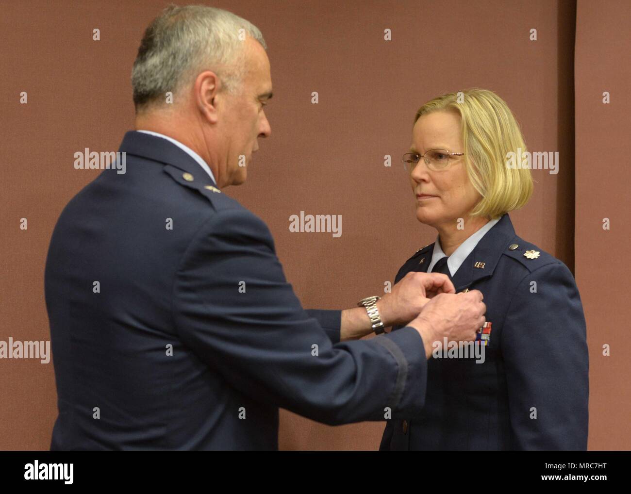 Commander of the Maine Air National Guard Brig. Gen. Gerard Bolduc pins ...