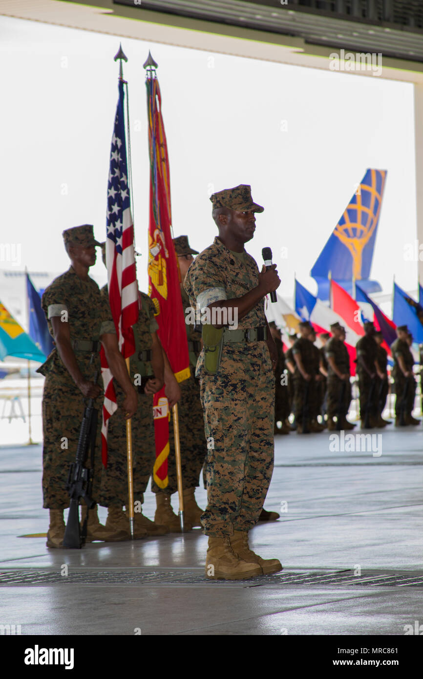 U.S. Marine Corps Sgt. Maj. Darnell Richardson, outgoing Headquarters ...