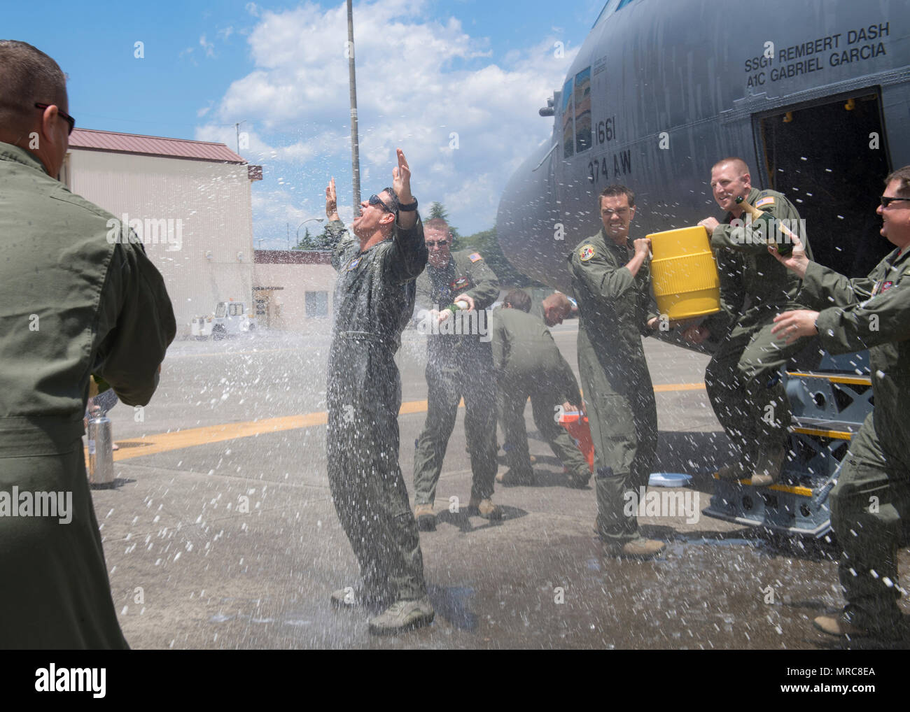 Col. Robert L. Dotson, 374th Operations commander, celebrates the end ...