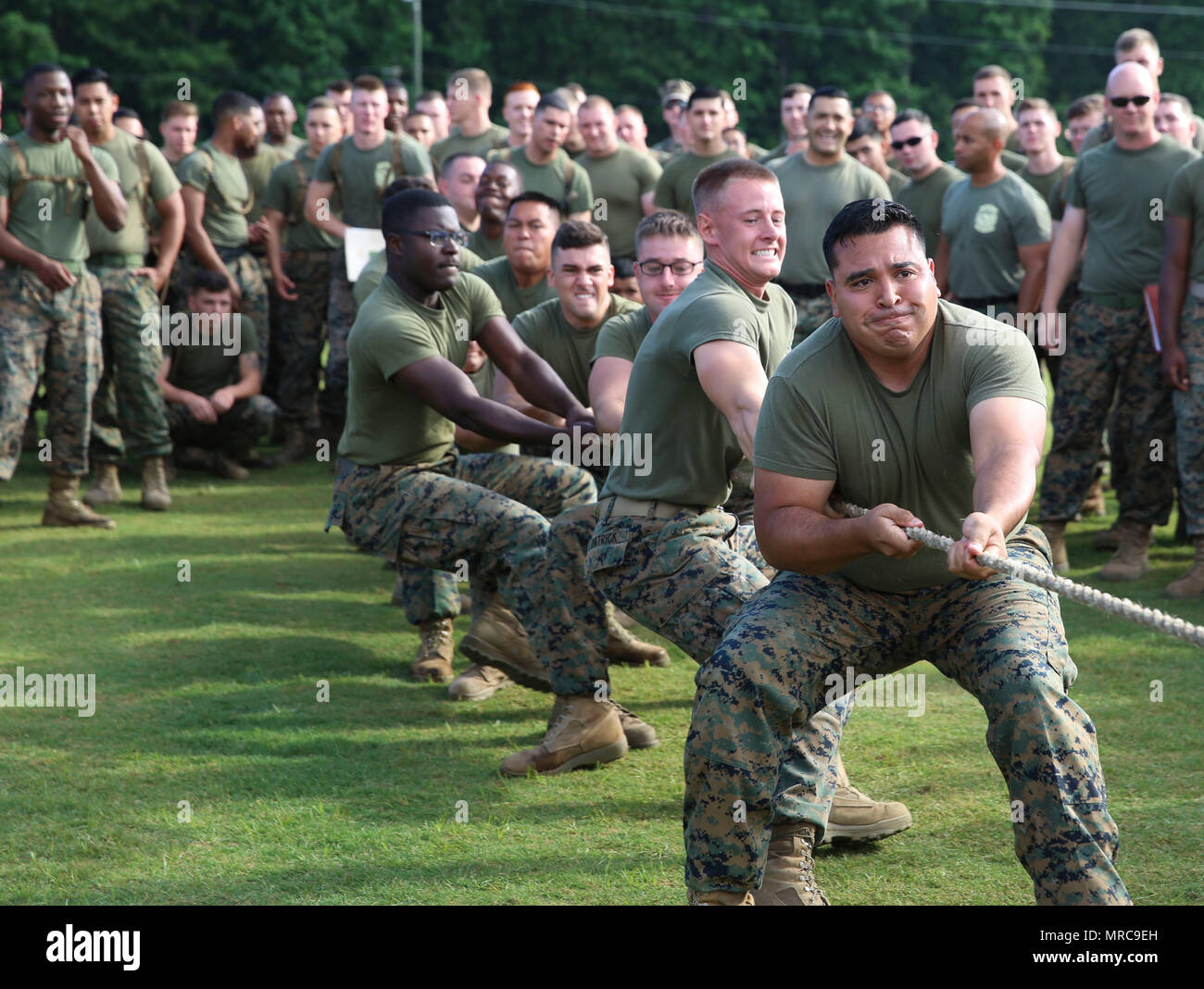 Marines assigned to Marine Air Support Squadron 1 give it their all ...