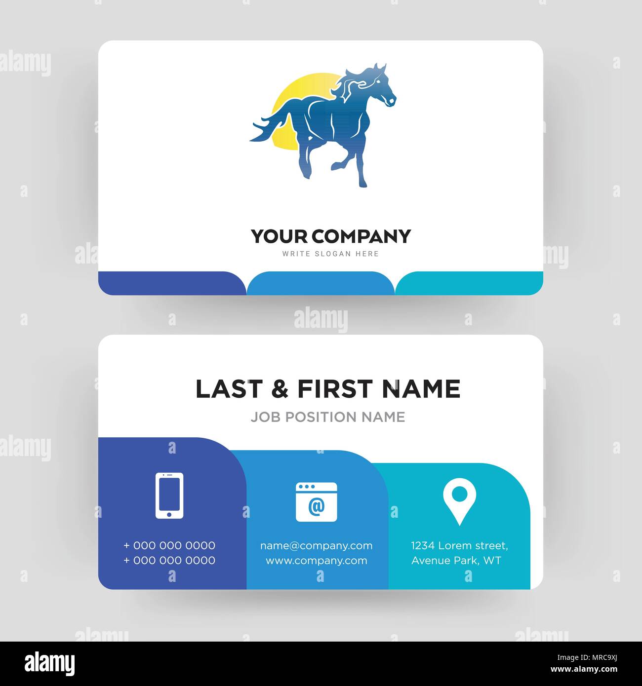 mustang mascot, business card design template, Visiting for your ...