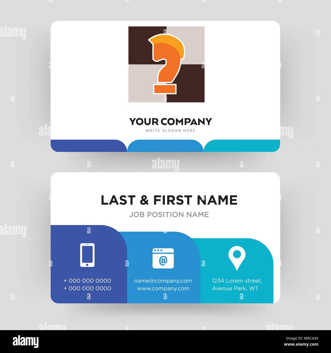 chess knight, business card design template, Visiting for your company ...