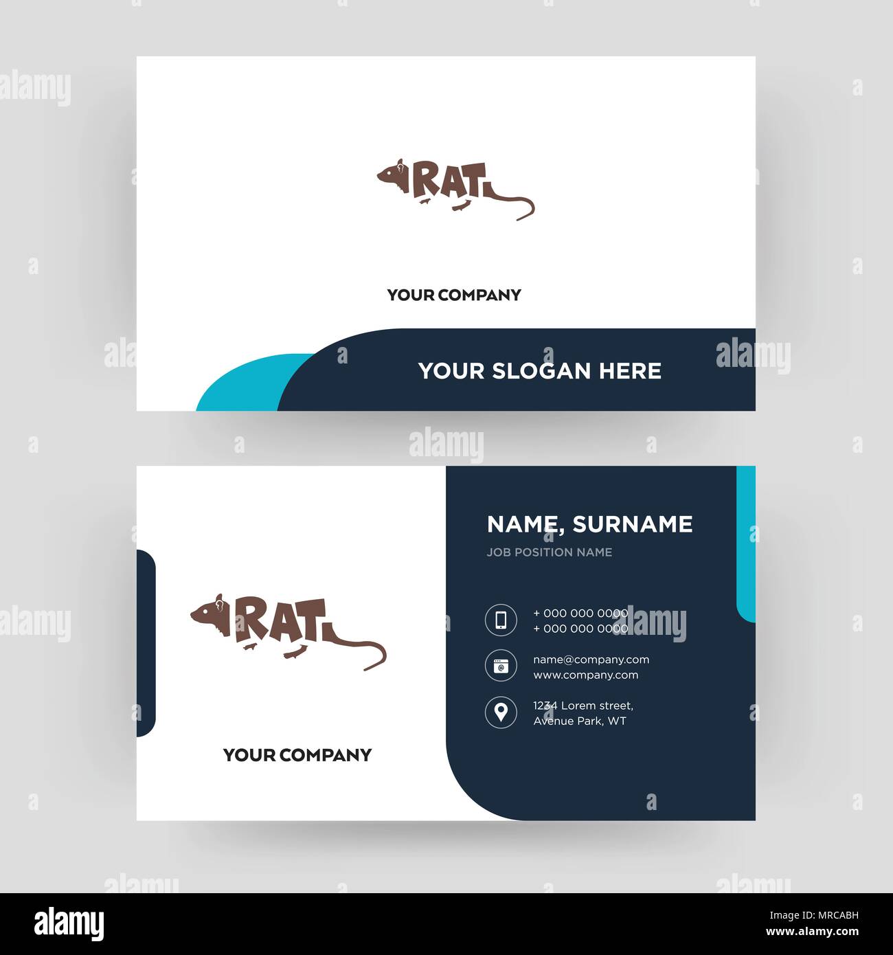 rat, business card design template, Visiting for your company, Modern ...