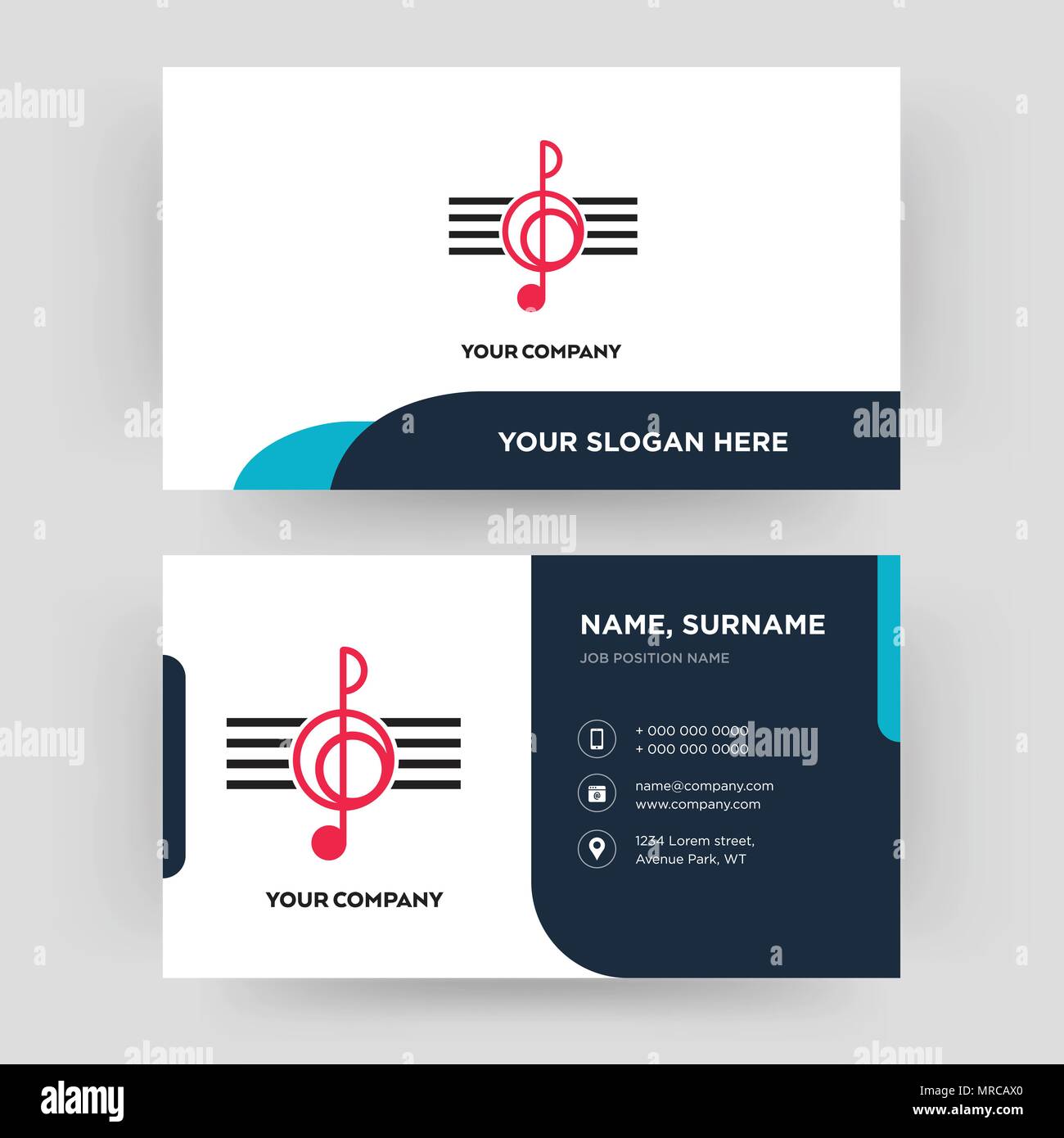 treble clef, business card design template, Visiting for your company ...